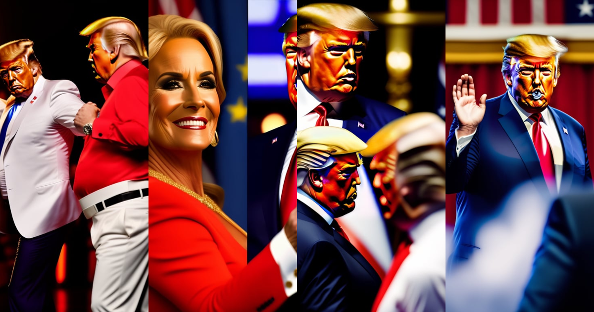 Lexica - Donald Trump dancing flamenco with Biden