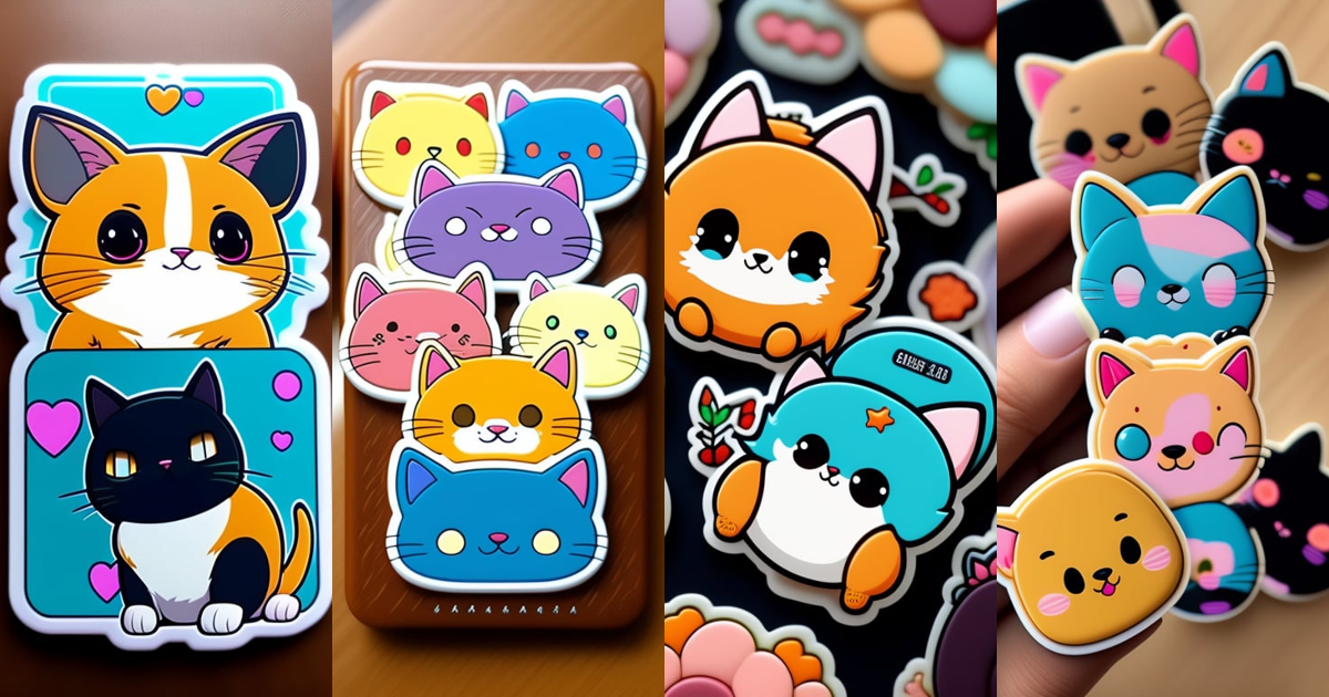 Lexica - 2D cute stickers from your favorite cartoon characters even ...