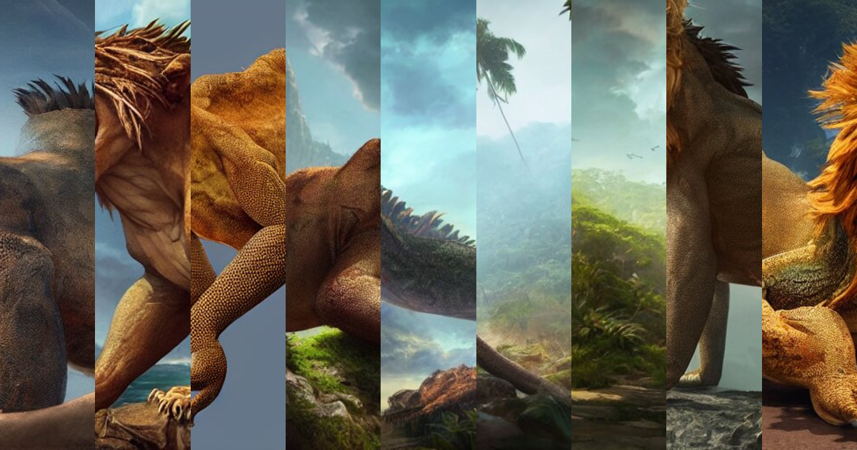 Lexica - The legendary island sized lion lizard, made by Stanley ...