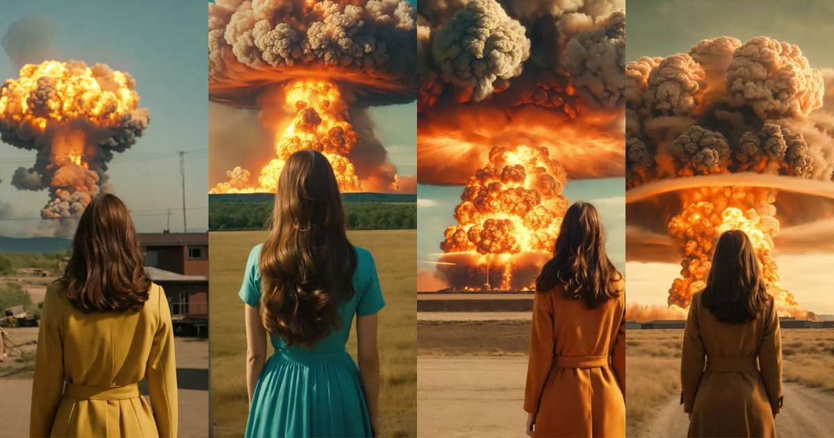 Lexica - A photograph of a woman with long brown hair watching a ...