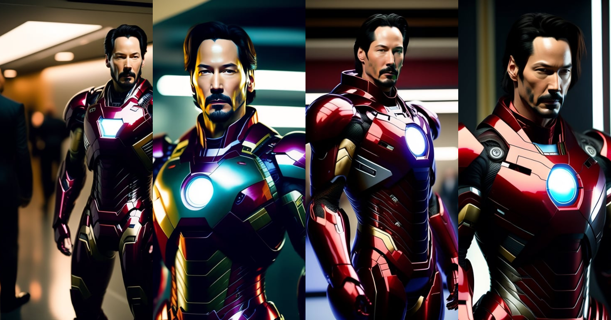 Lexica - Keanu Reeves in Iron Man suite. Super-realistic, Cyber-punk ...