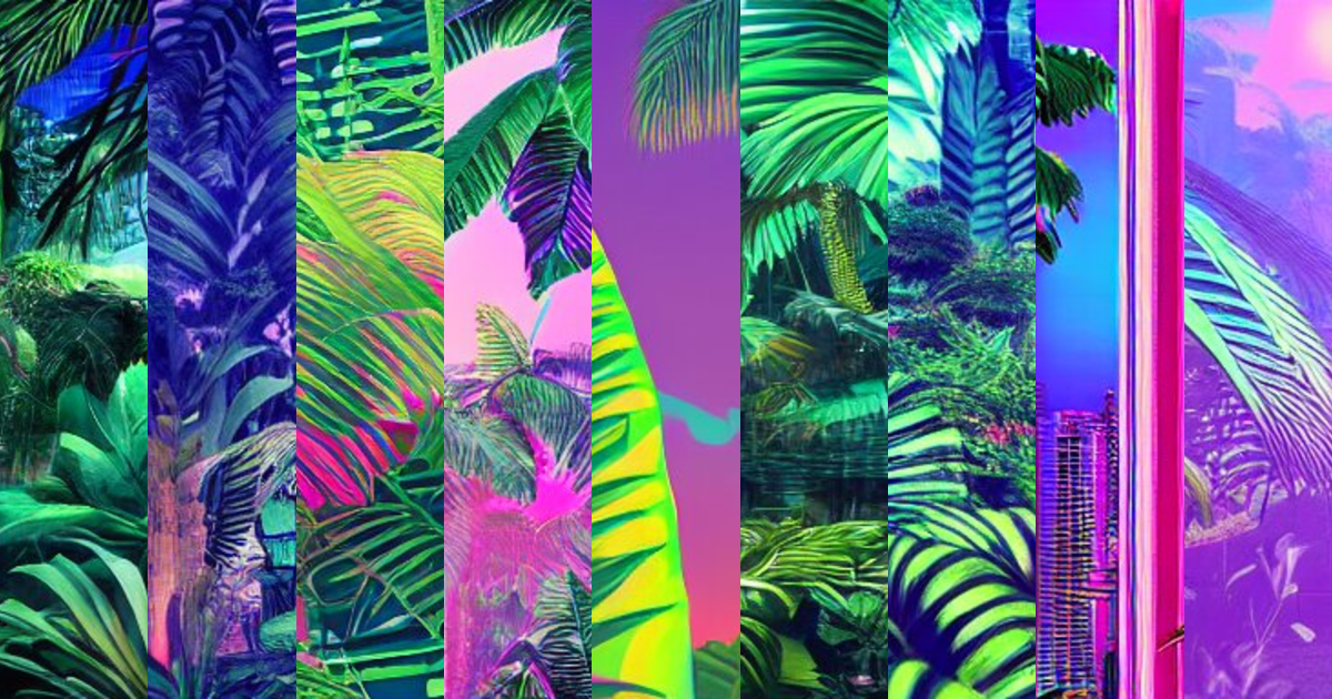 Lexica - Vaporwave Jungle, 4k Photograph