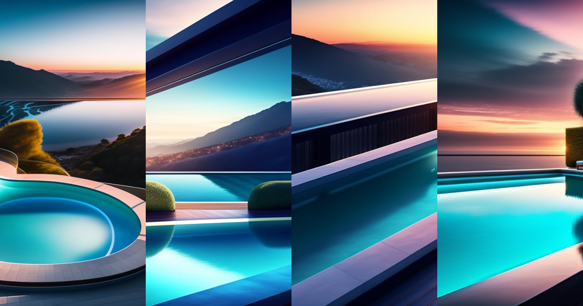 Lexica - Car driving by the infinity swimming pool pool in the rooftop