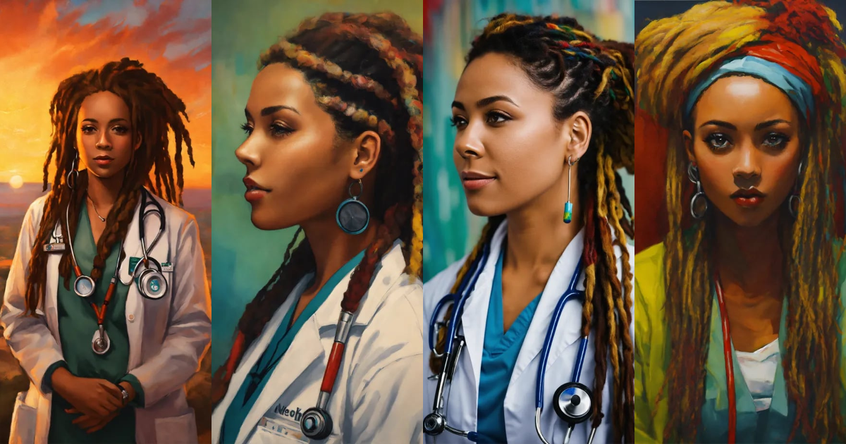 Lexica - Women doctor with dreads painted