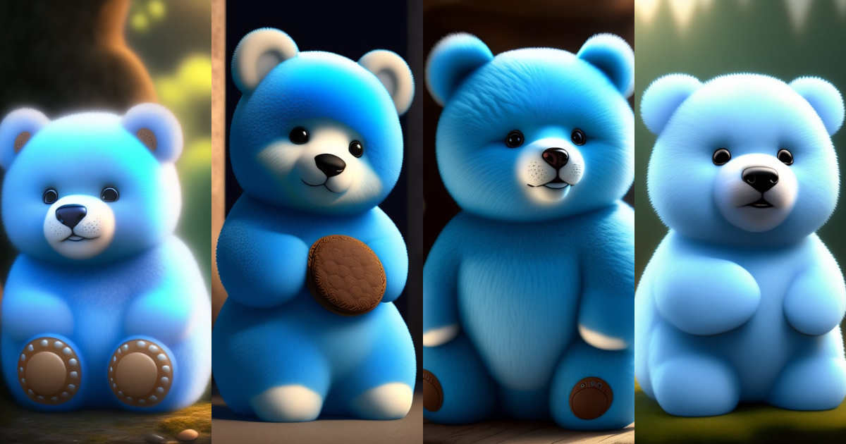 Lexica - Barnoo is a small, furry blue bear with a round face and big ...