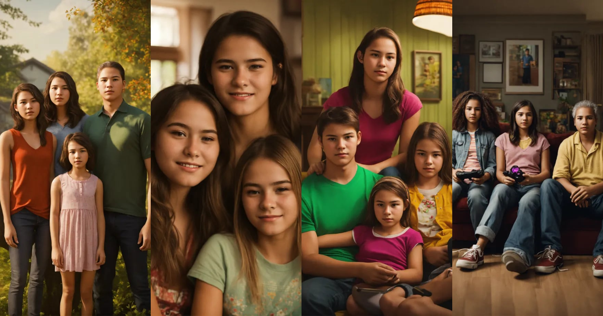 Lexica - "Generate realistic photographs of a family consisting of two ...