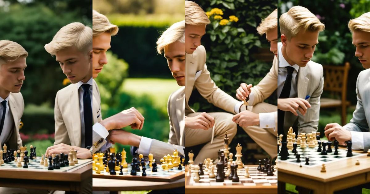 Lexica - Two young blonde gentlemen, cream pinstripe suit, club tie ...