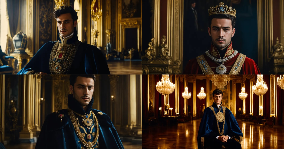 Lexica - Dramatic portrait of a young and handsome evil French emperor ...