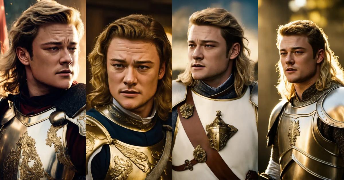 Lexica - Taron egerton, blond, knight in shining armor, long hair ...