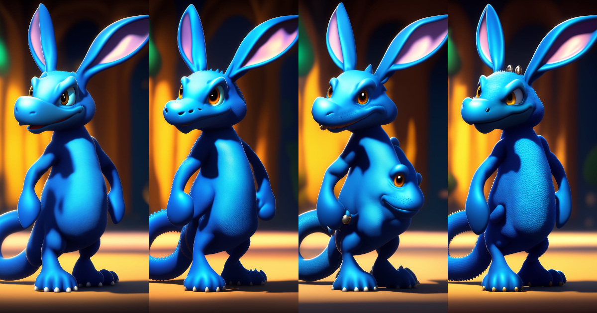 Lexica - High-resolution image A new character blue crocodile for the ...