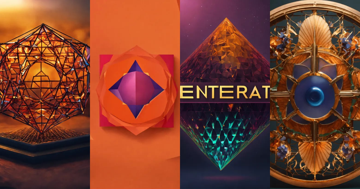 Lexica - Penteract logo. Penteract shape