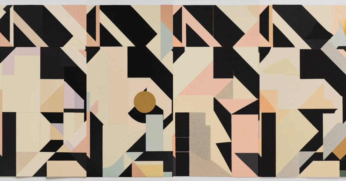 Lexica - Fragments, riso design, texture, pastels black cream