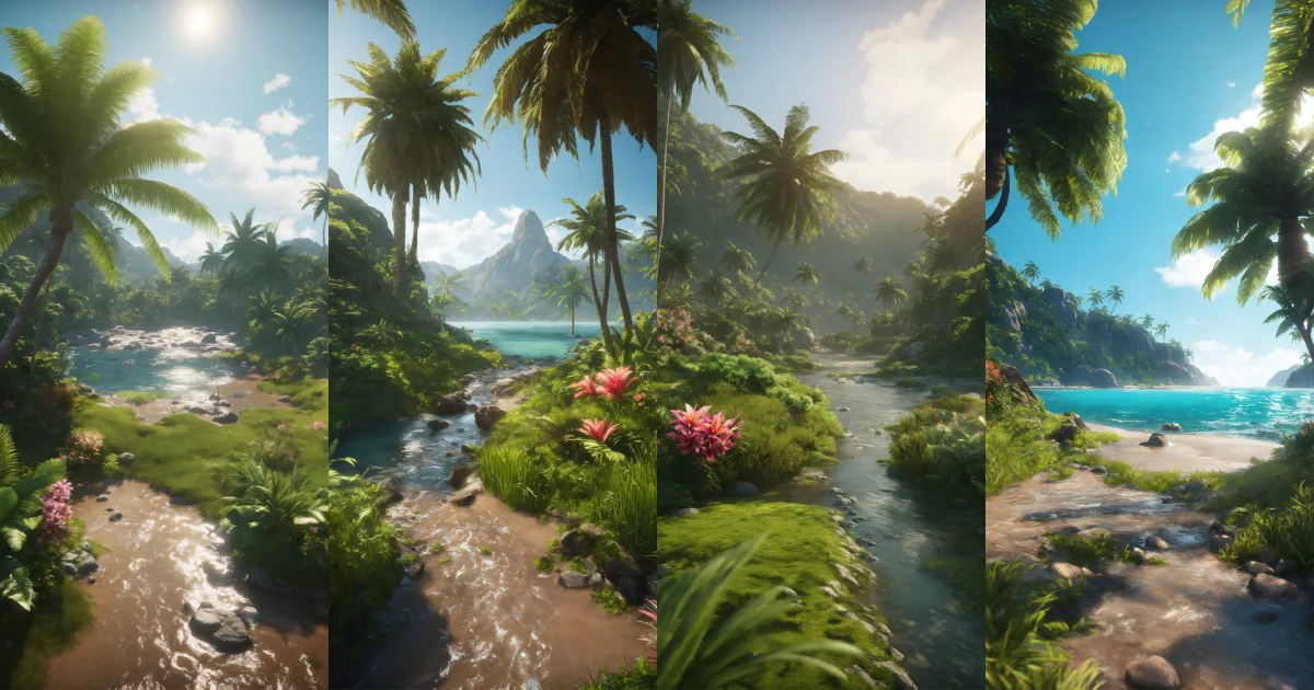 Lexica - Massive open tropical landscape, alien palm trees, tropical ...