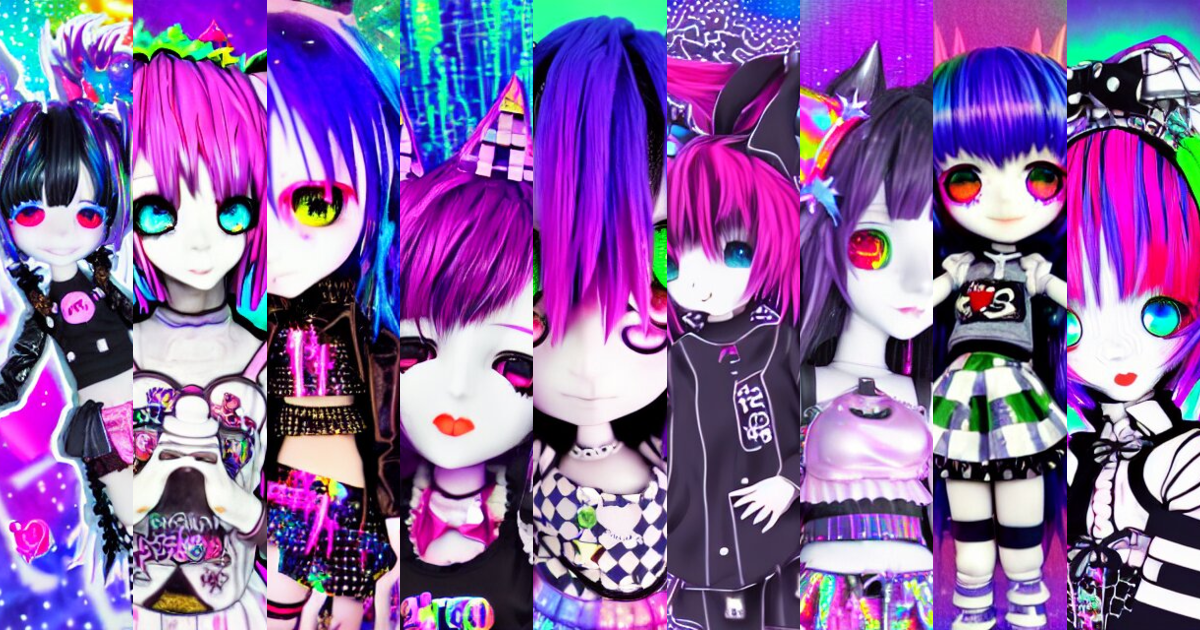 Lexica - Emo jester moe anime girl figurine, in neo tokyo hong kong ...