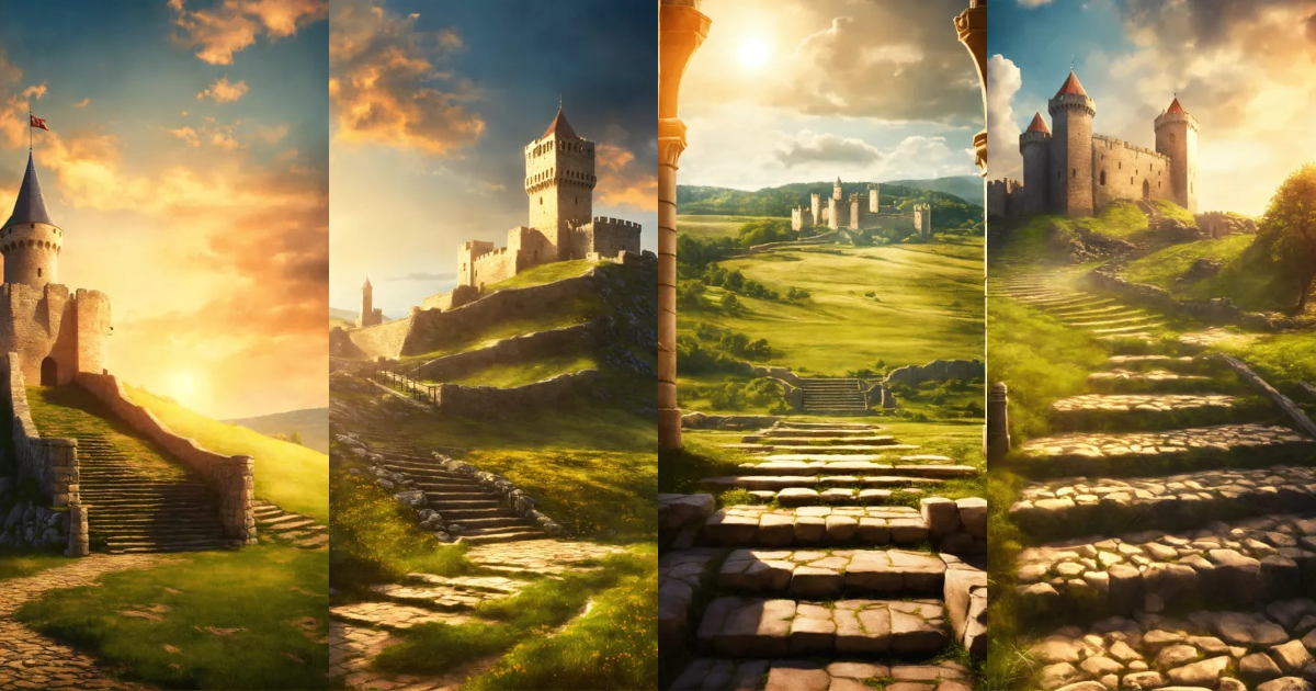 Lexica - Create a design Medieval background with fantasy lighting ...