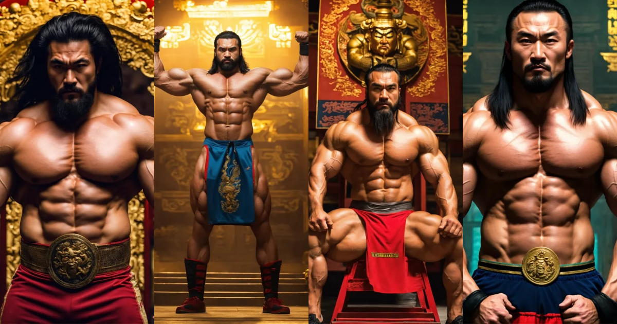 Lexica - 30-year-old hairy man with big muscles, Shang Tsung, big ...