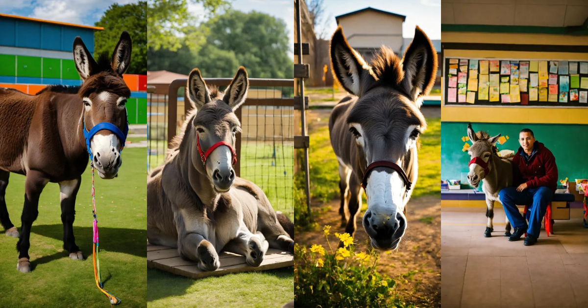Lexica - Sitting in an elementary school with a donkey