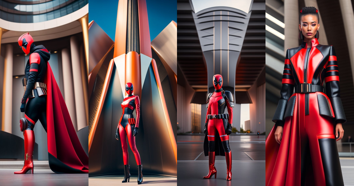 Lexica - Hyperrealistic Haute Couture Deadpool as a Fashion Model ...