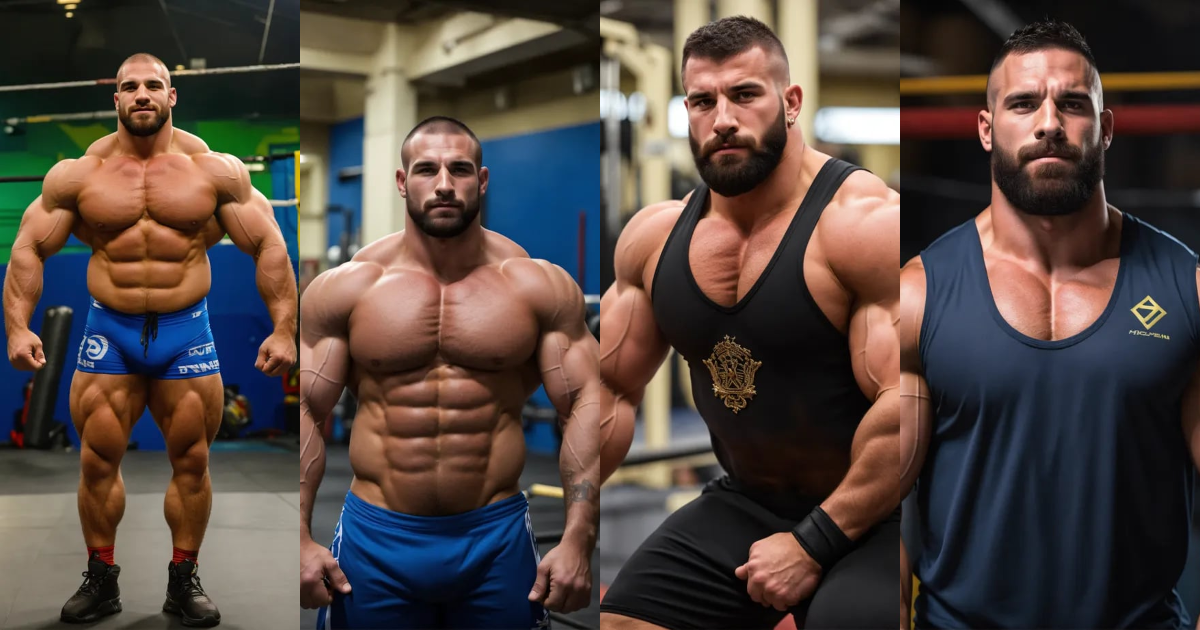 Lexica - 30-year-old wrestler with big muscles, bodybuilder, Israeli, big