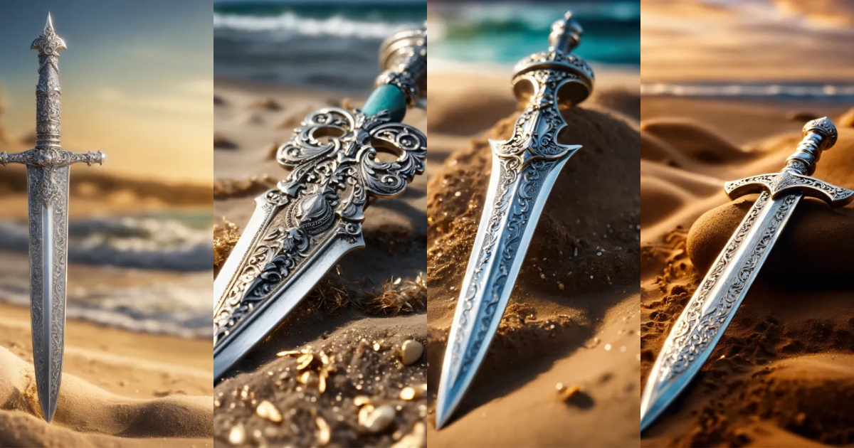 Lexica - 8k, picture of a narrow and delicate dagger made of lunar ...