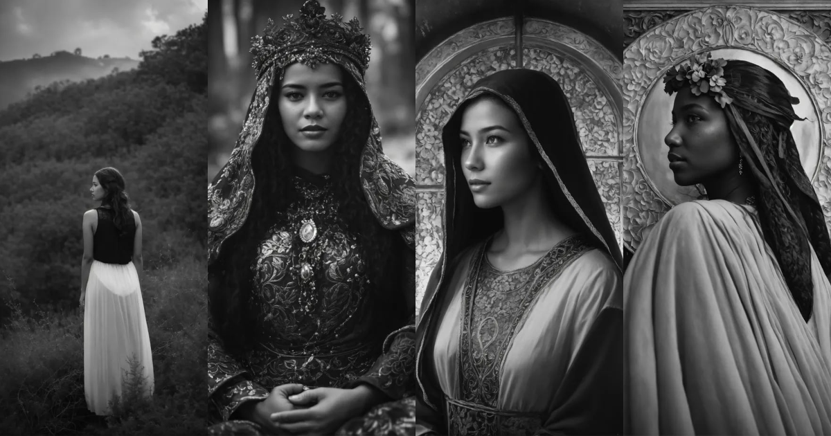 Lexica - Hope, personified, black and white