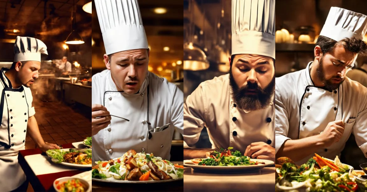 Lexica - An artistic photo realistic picture of an stressed out chef at ...