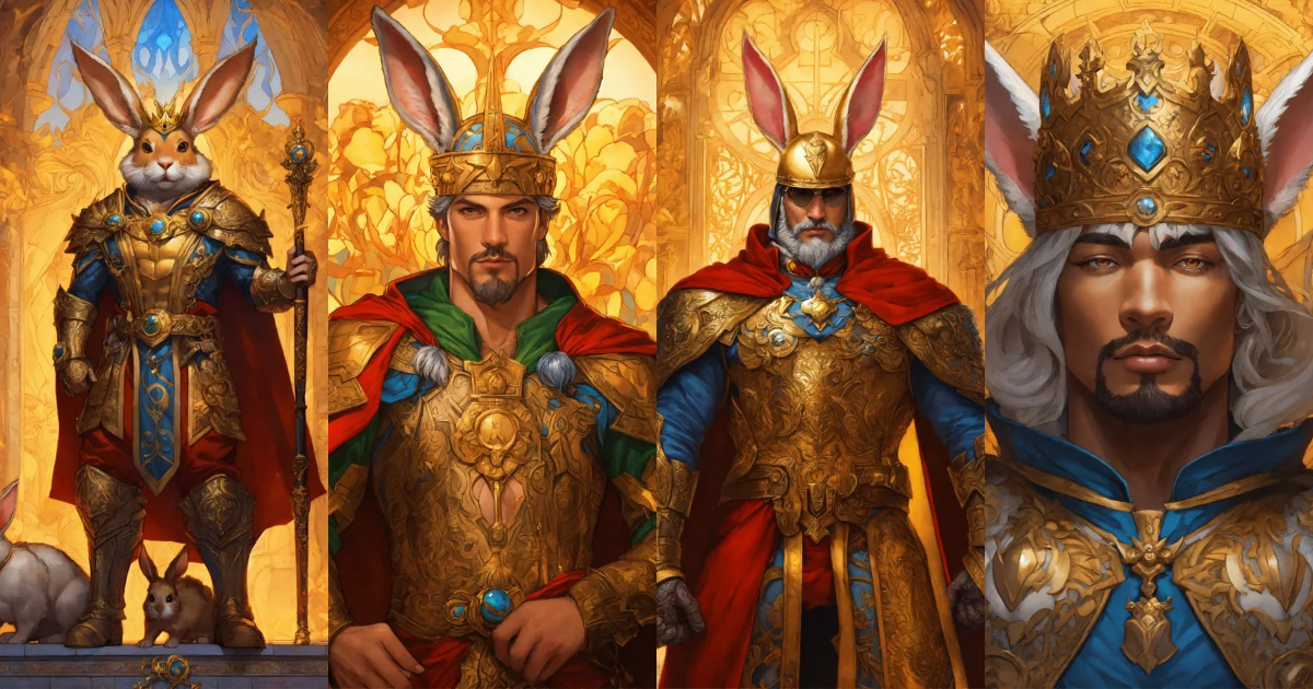 Lexica - Human King with two rabbit ear, 60 years old, fantasy, fable ...