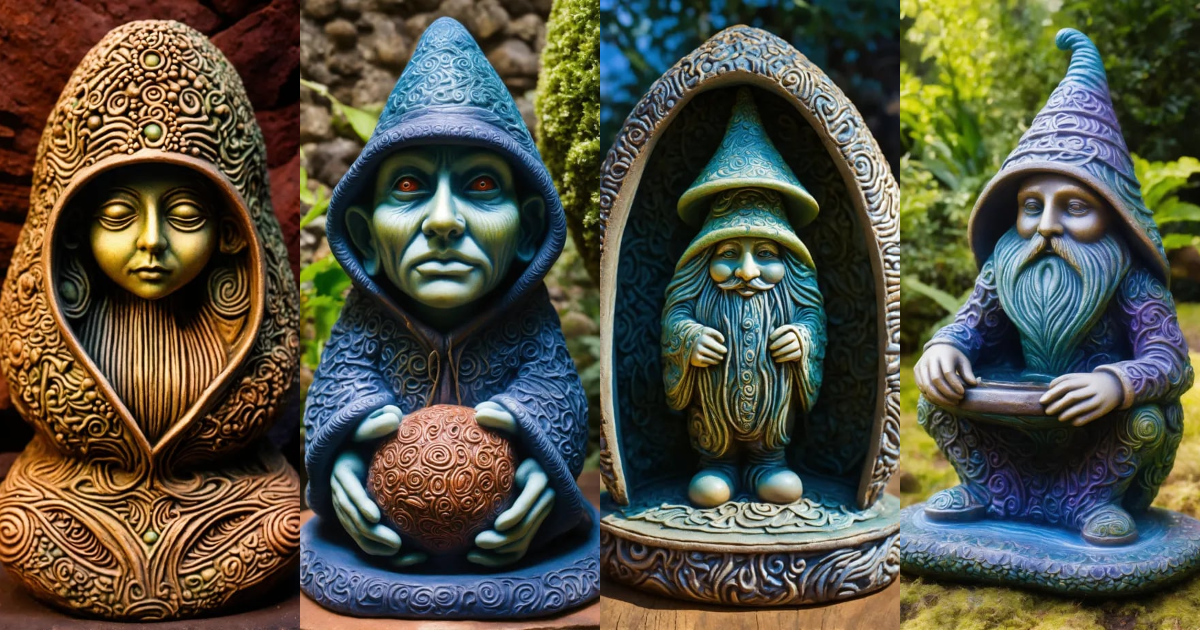 Lexica - An oval shaped ancient stone hand made meditative hooded gnome ...
