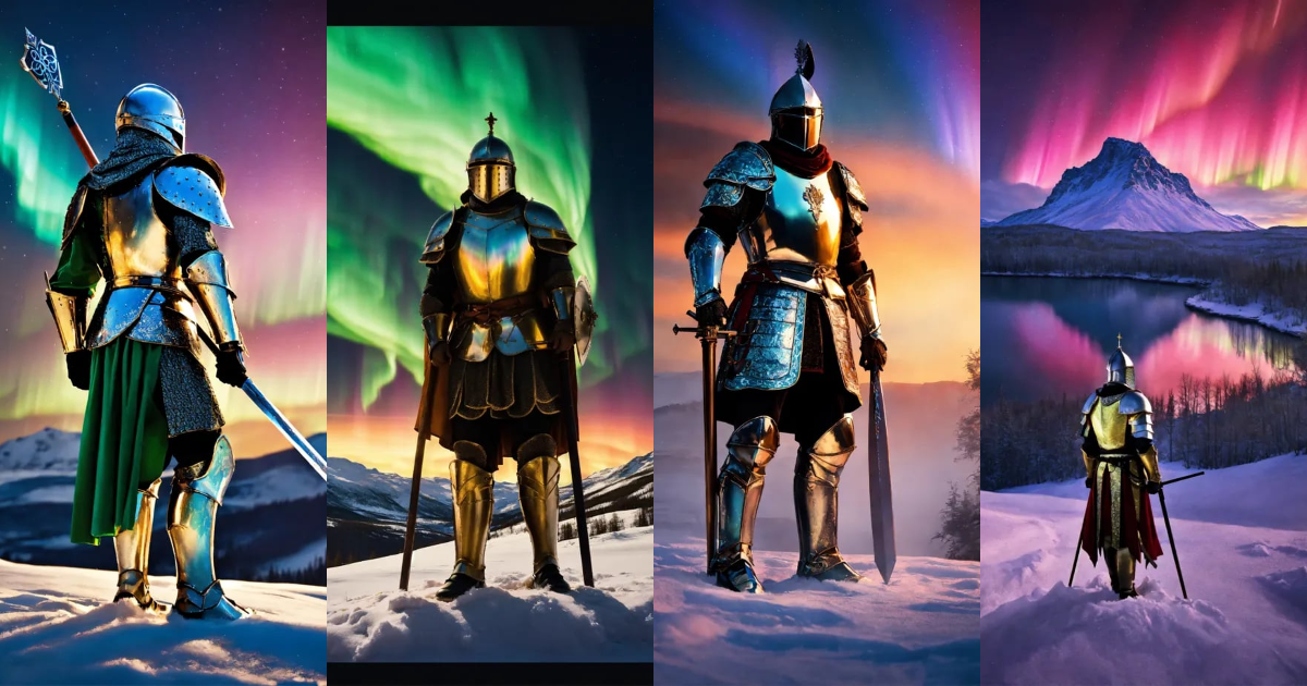 Lexica - Noble knight, standing tall and radiant, medieval Europe ...