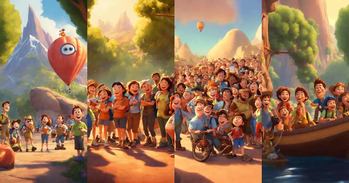 Lexica - Pixar animation of Participants gathering at the starting ...