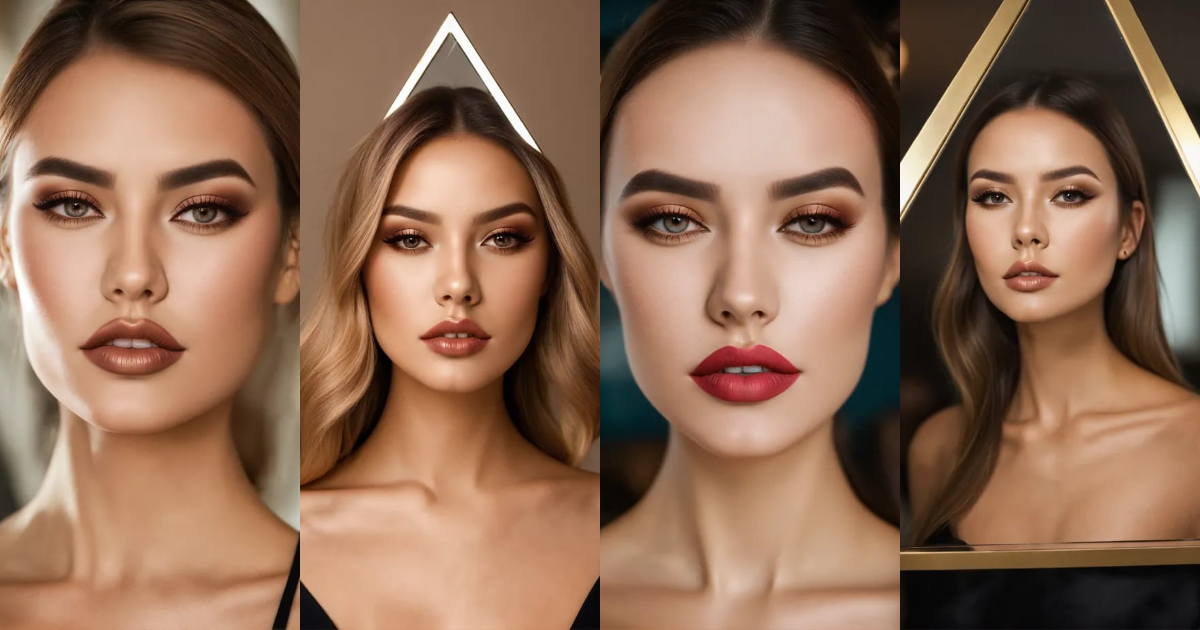 Lexica - Lips makeup in upwards topbased triangle shaped mirror ...