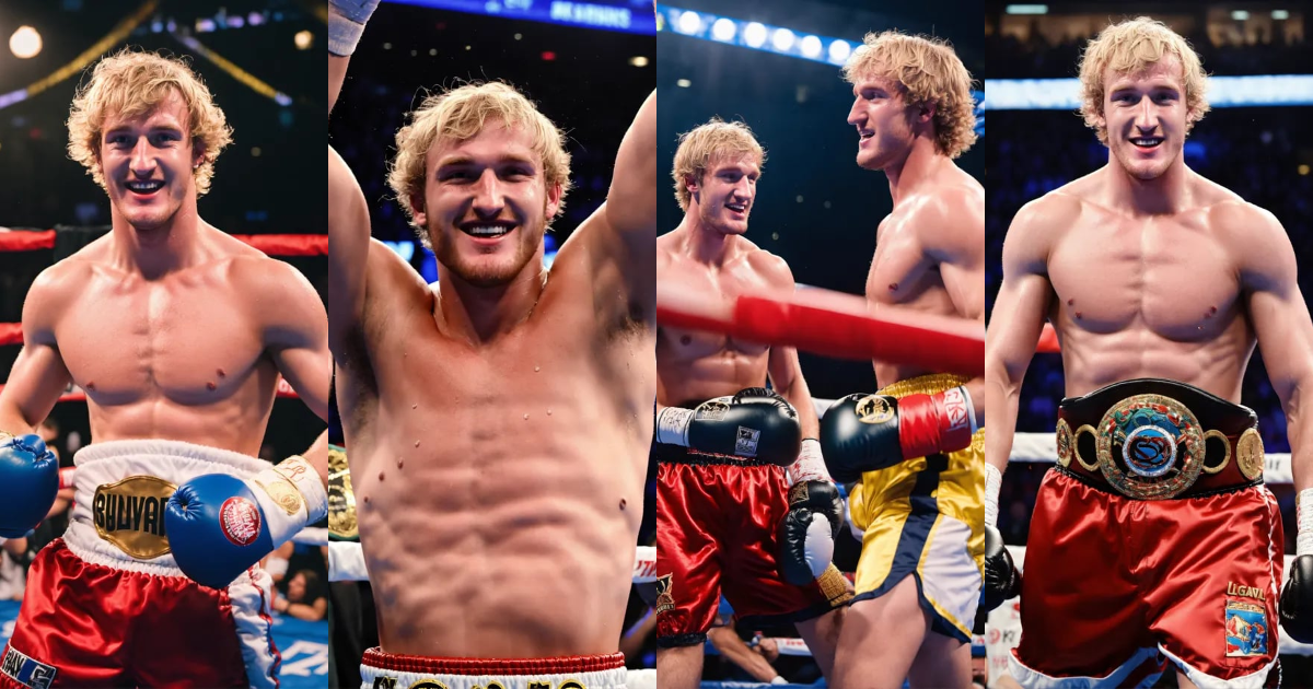 Lexica - Logan Paul, Boxing Match, Victory, Happy, Sweaty