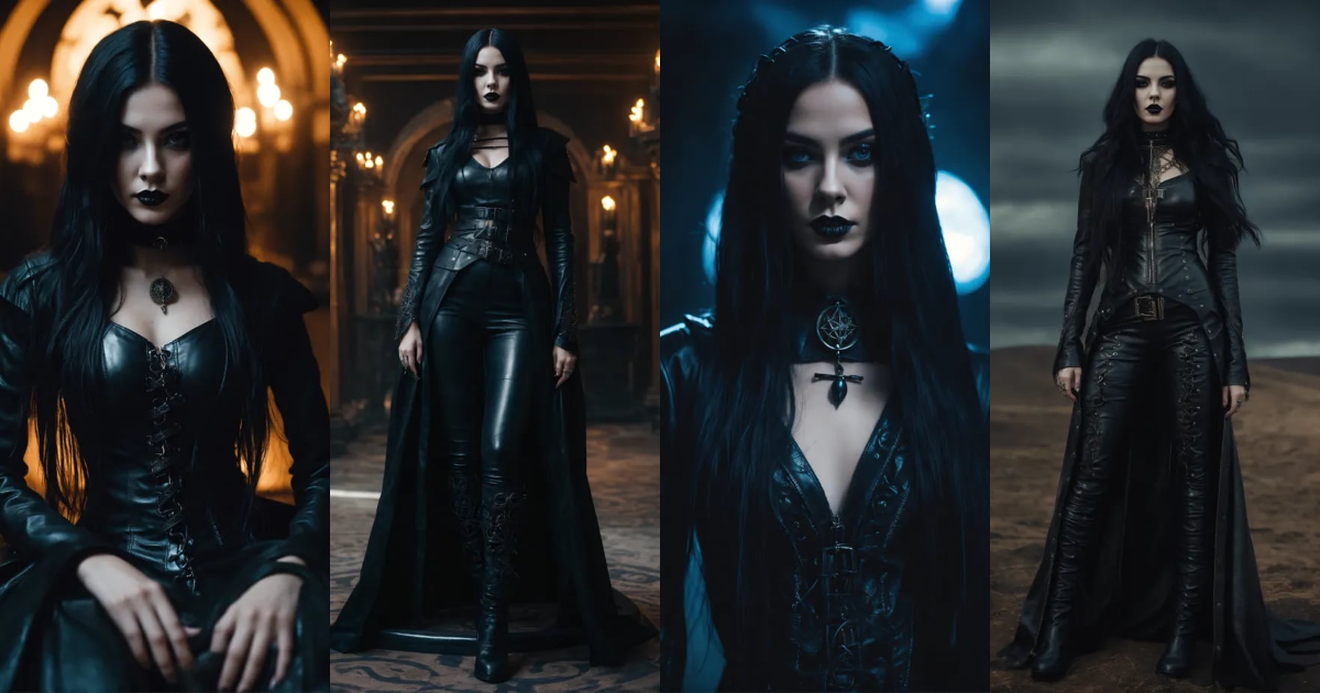 Lexica - Beautiful Extremely goth model young girl wearing black ...