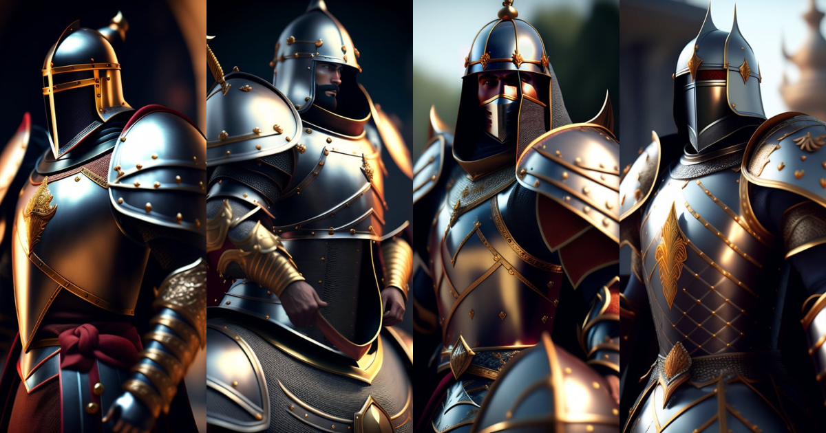 Lexica - A medieval Knight, Unreal Engine, ray tracing, 4K, armour, sword