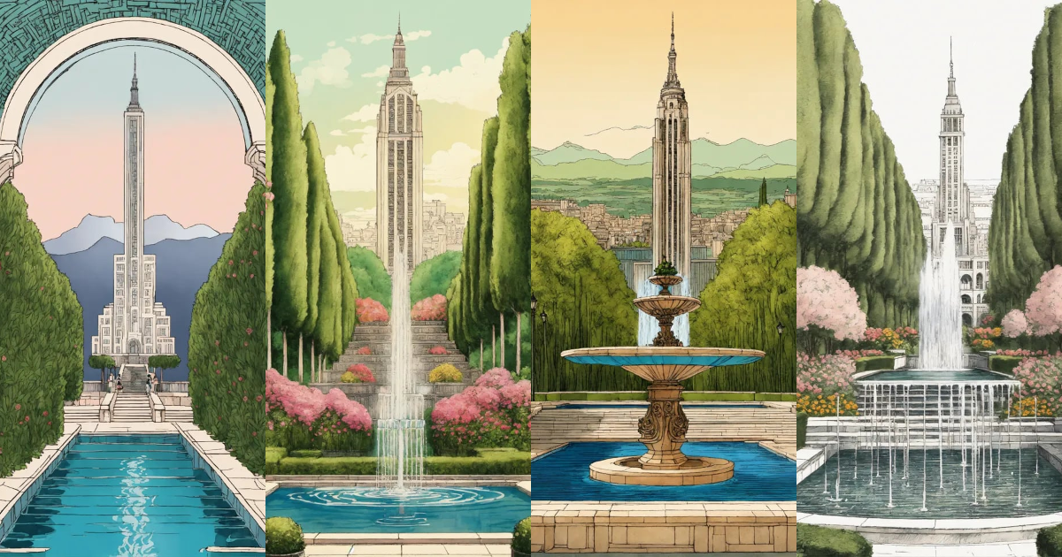 Lexica - Water falls, geneva water fountain jet d’eau, cypress trees ...