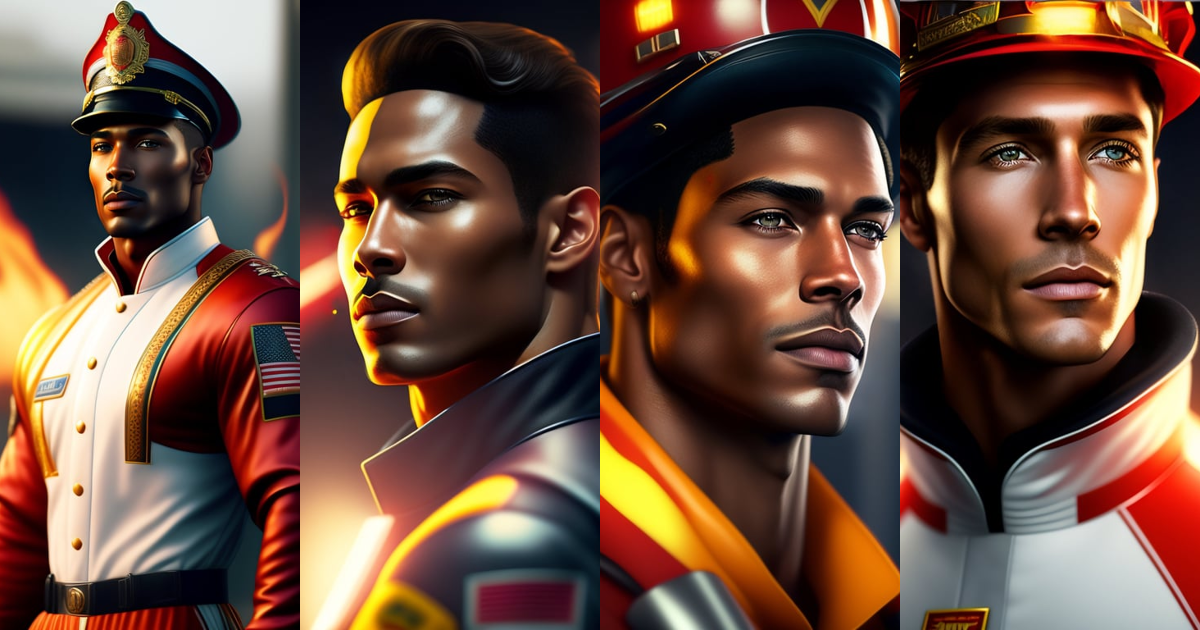 Lexica - Beautiful portrait of a white man fire fighter who looks like ...
