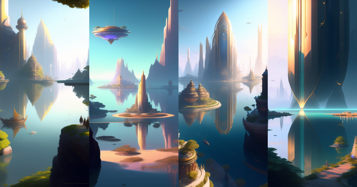 Lexica - A central floating island city with many other floating ...