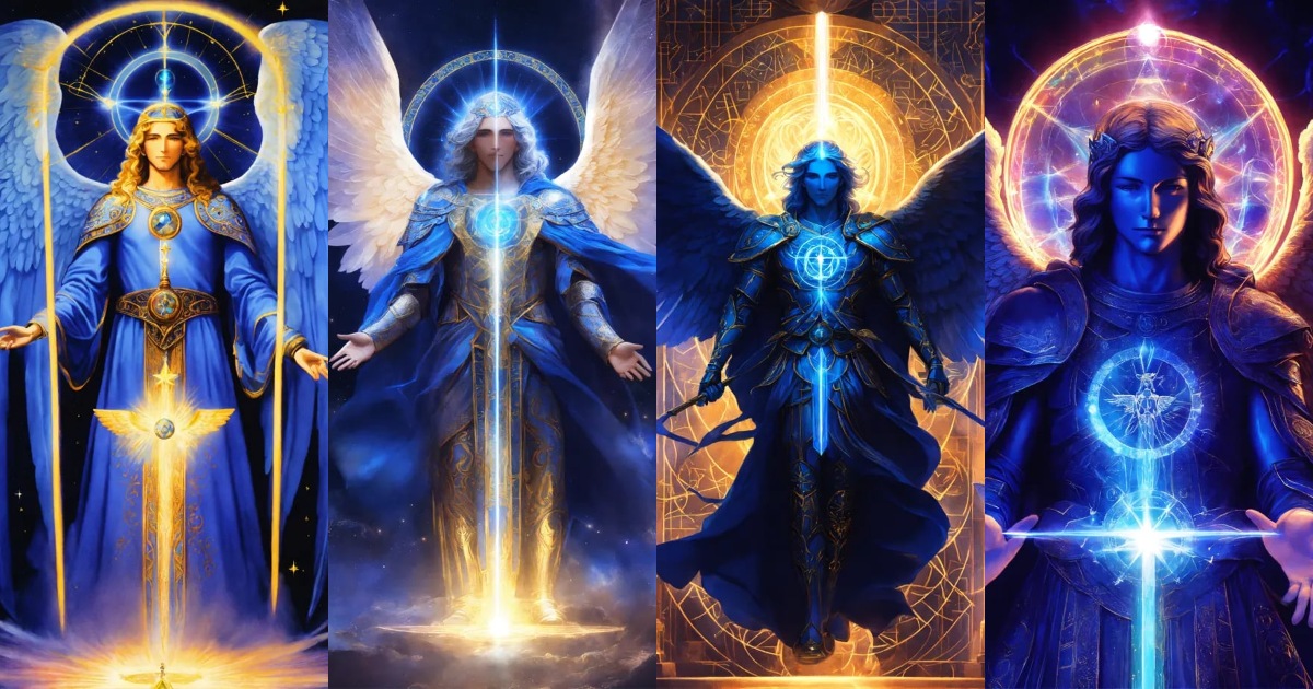 Lexica - Archangel Michael with an elderly visage, esoteric sigil ...