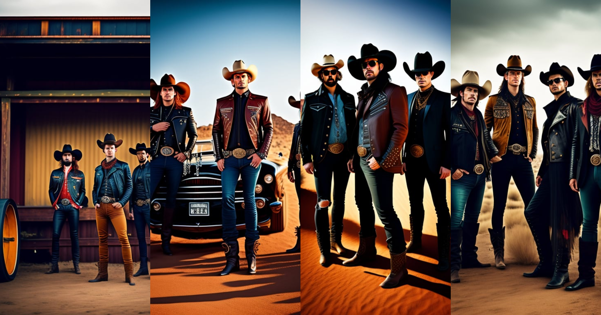 Lexica - Cowboy punk rock band on a western stage