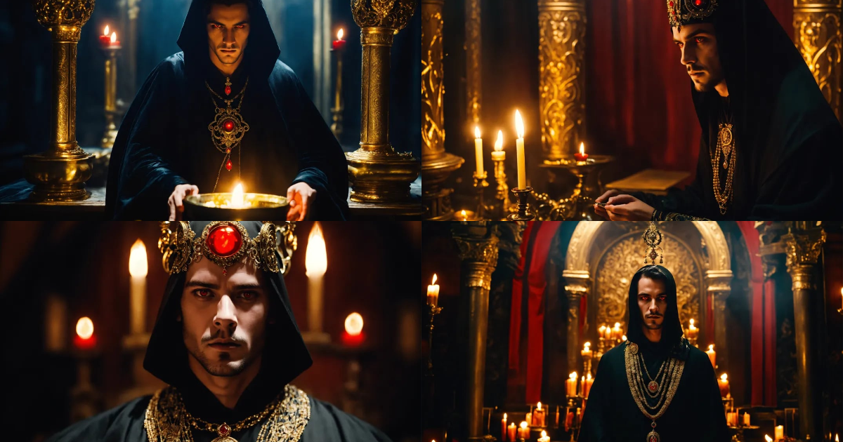 Lexica - Sinister and dramatic portrait of a young handsome French evil ...