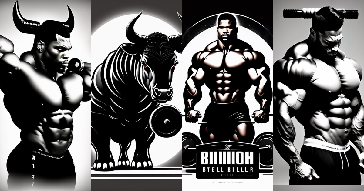 Lexica - A fierce-full muscular body builder bull lifting big heavy ...