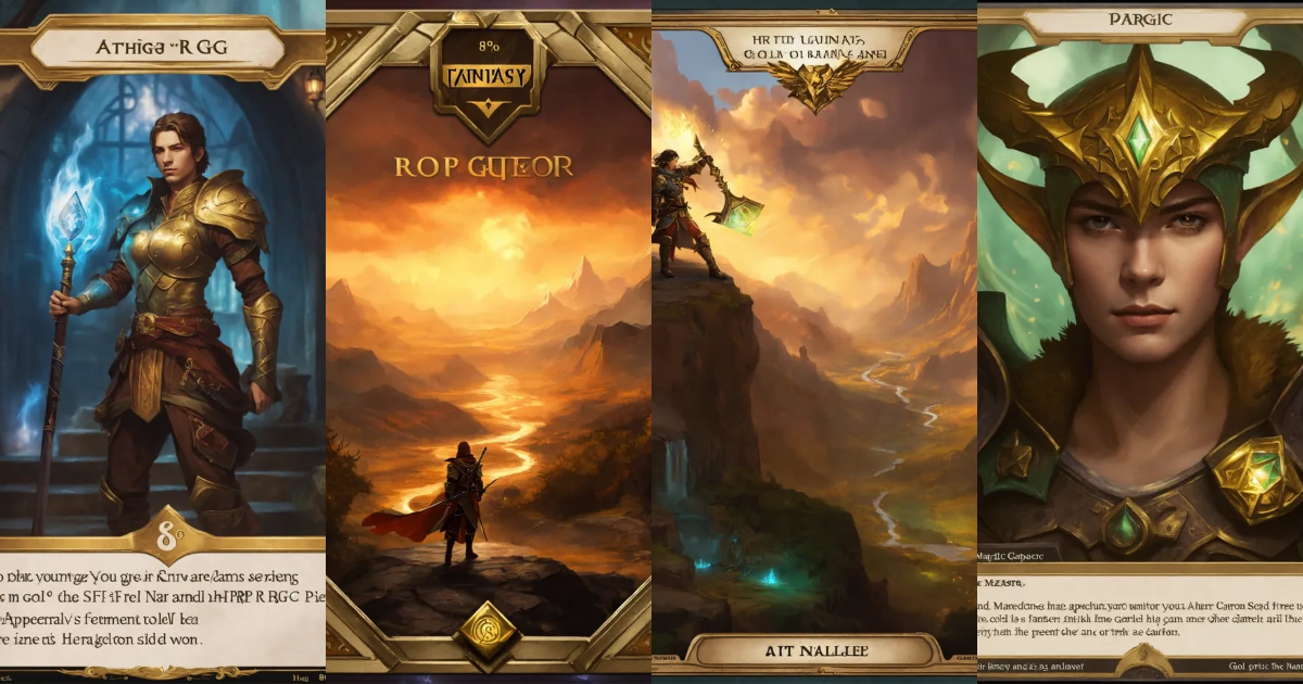 Lexica - RPG card template, fantasy, magic, heroic, gold, magic the ...