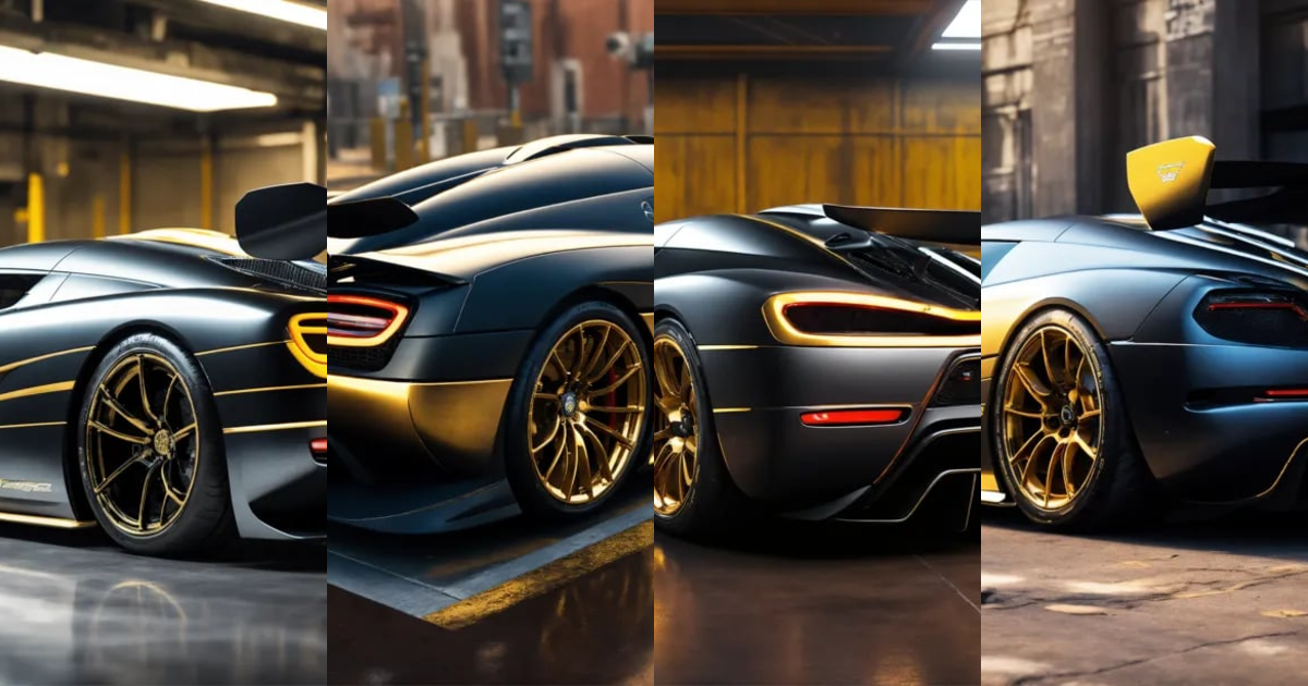 Lexica - 3d graphics, matte black with gold details, highly realistic ...