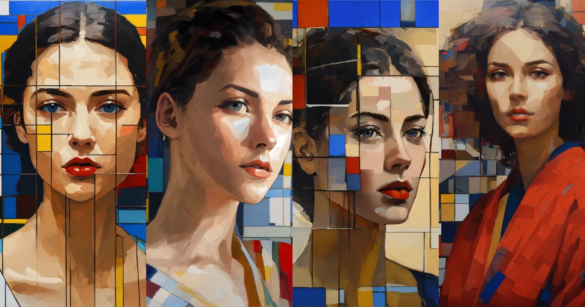 Lexica - A woman, oil painting, transparent, in style, generative art ...