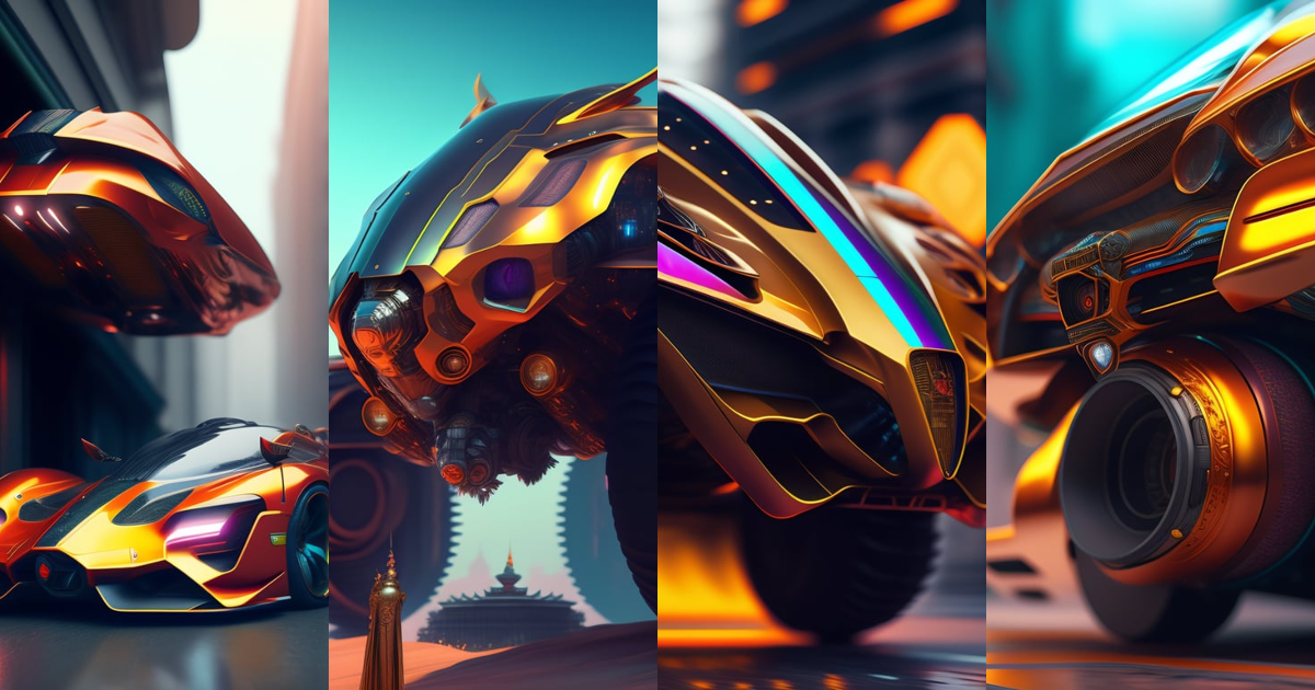 Lexica - Cyborg slick colorful supercar : by michal karcz, daniel ...