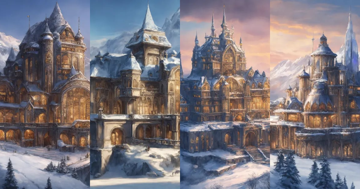 Lexica - Drawing of the full image of an elegant high elf sci fi palace ...