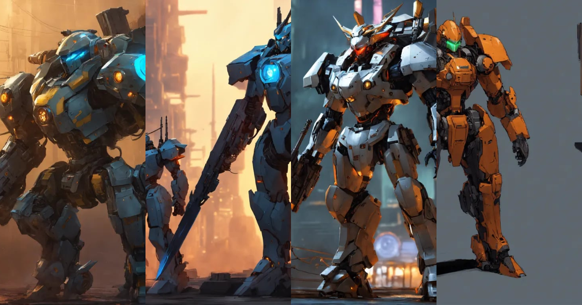 Lexica - An edgy style mecha with a wedge shaped head, high collar ...