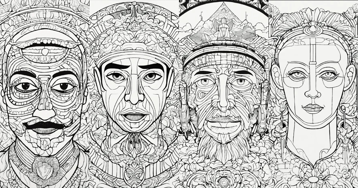 Lexica - Coloring page for adults, bold lines, dark lines, MAD Magazine ...