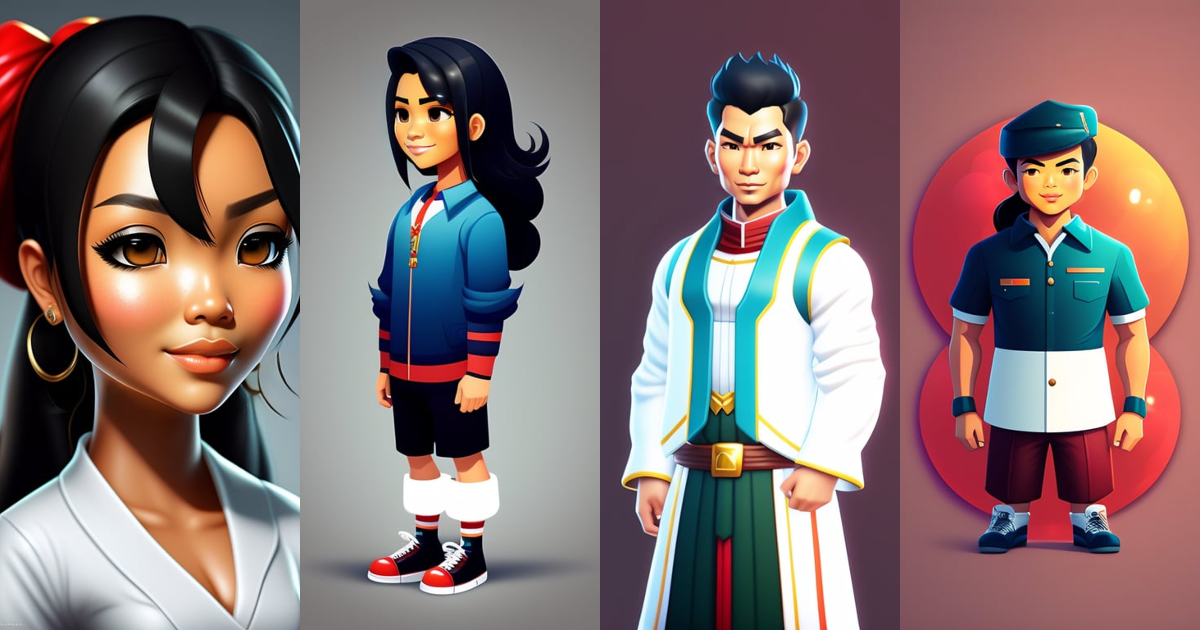 Lexica - Create a 2d Filipino Character with a white background