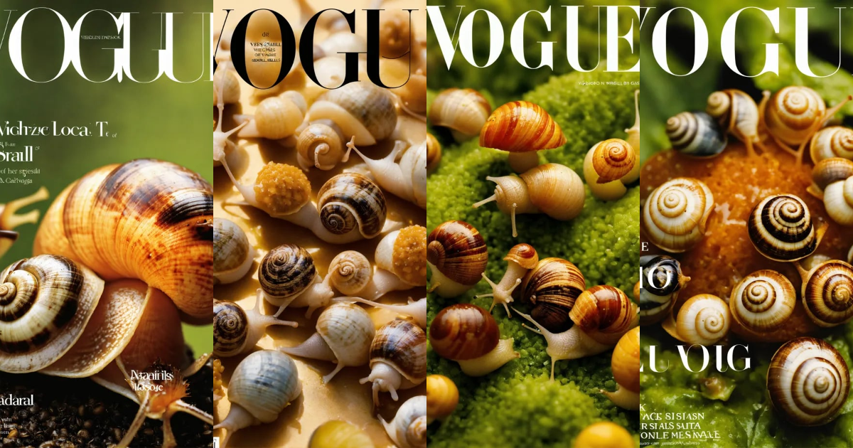 Lexica - A load of snails on the cover of Vogue